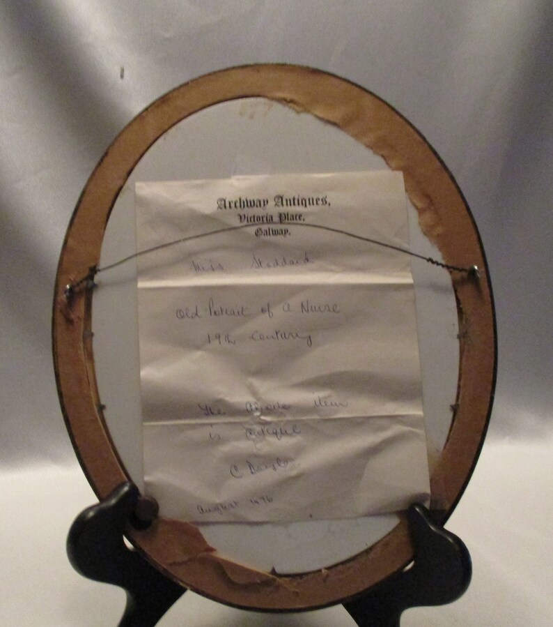 Hand Painted Irish Nurse's Portrait on Porcelain 19th Century Ruffled ...