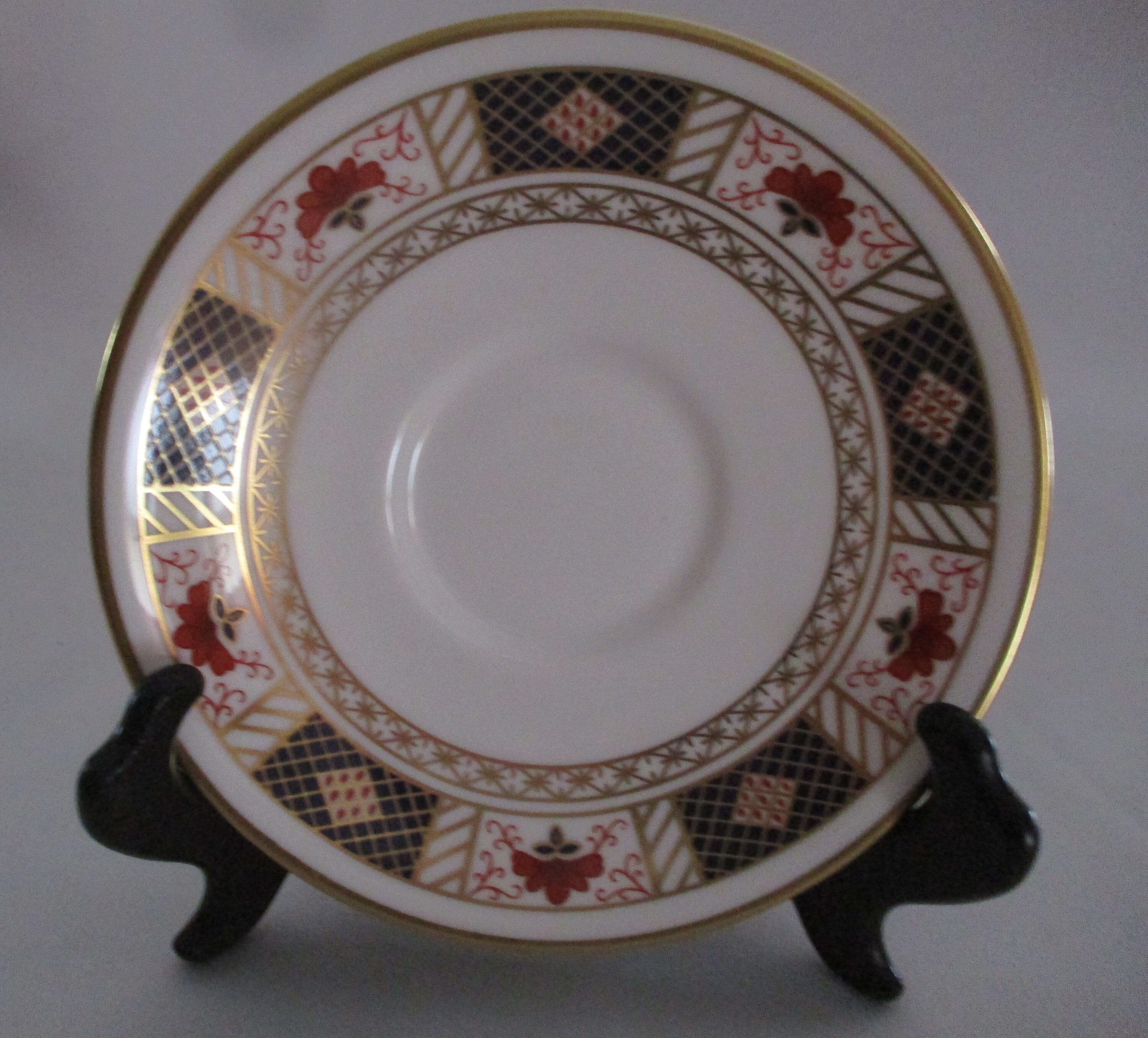 Royal Crown Derby Bone China derby Pattern Flat Cup and Saucer Set Gold ...