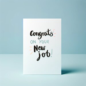 New Job Congratulations Card | Hand-illustrated Daisies | Black Writing ...
