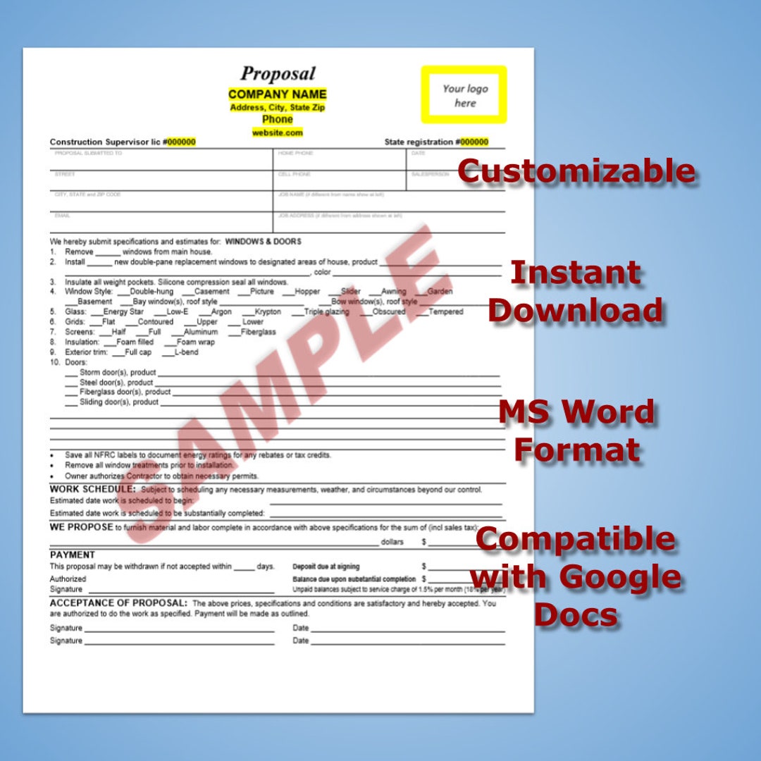 Roofing Proposal | Roofing Contract | Roofing Quote | Roofing ...