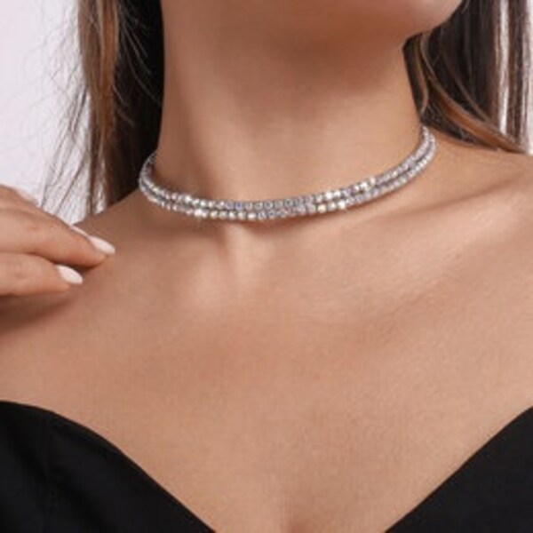Rhinestone Choker - Etsy