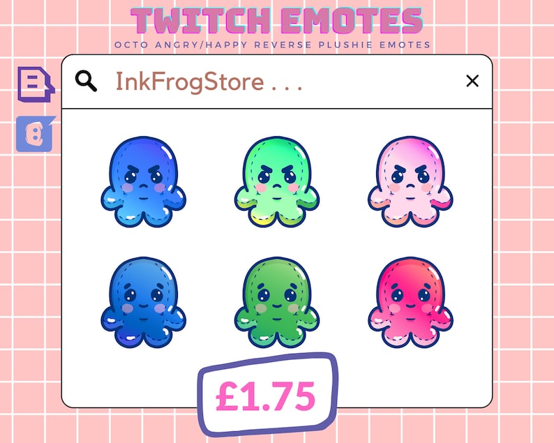 TWITCH EMOTES 6 Octopi Plushie Emotes Cute Digital - Etsy Australia