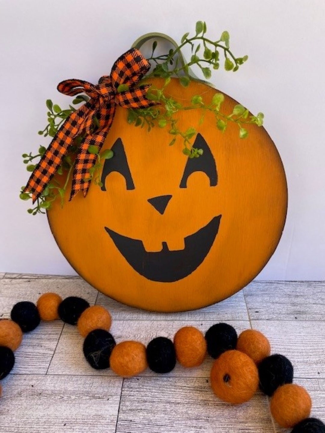 Halloween Chunky Wood Jack-o-lantern - Etsy