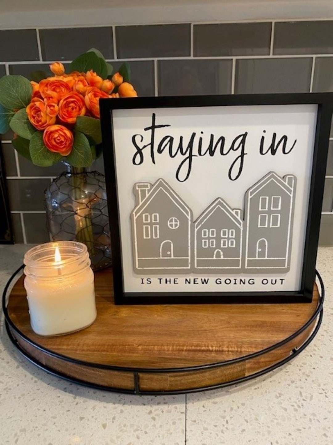 Staying in is the New Going Out Sign - Etsy