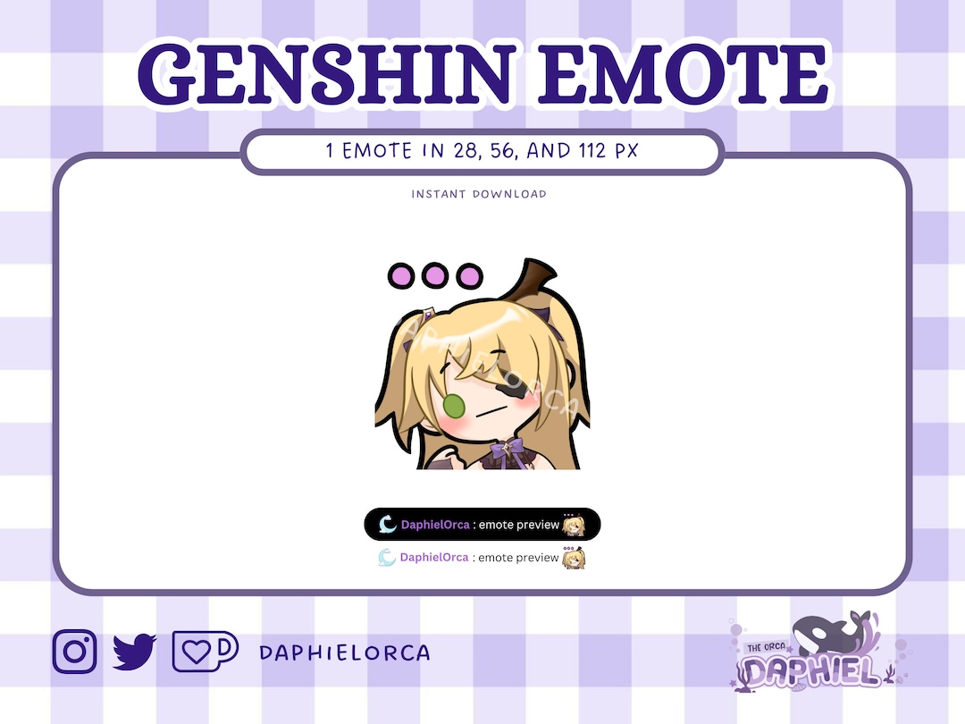 Genshin Impact Fischl Dots Emote for Twitch/youtube/discord Kawaii ...