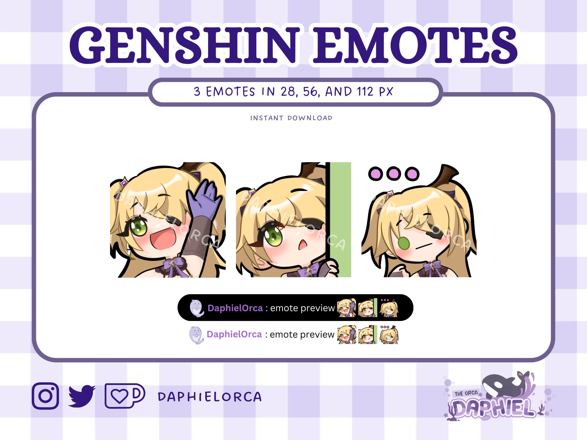 Genshin Impact Fischl Emote Set for Twitch/youtube/discord - Etsy