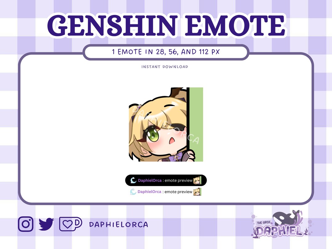 Genshin Impact Fischl Peek Emote for Twitch/youtube/discord - Etsy