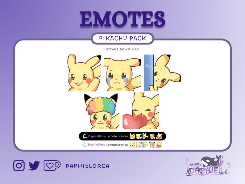 Pikachu Emote Pack for Twitch/youtube/discord Pokemon - Etsy