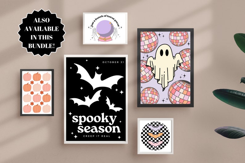 Disco Ghost Halloween Printable Wall Art Halloween - Etsy
