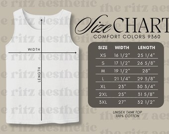Comfort Colors 9360 Color Chart, Comfort Colors Tank Top Editable Color ...