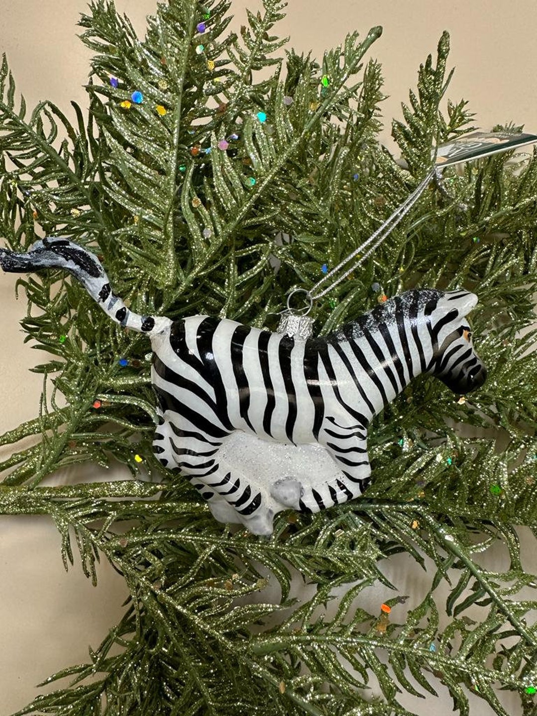 Zebra Glass Personalized Christmas Ornament - Etsy