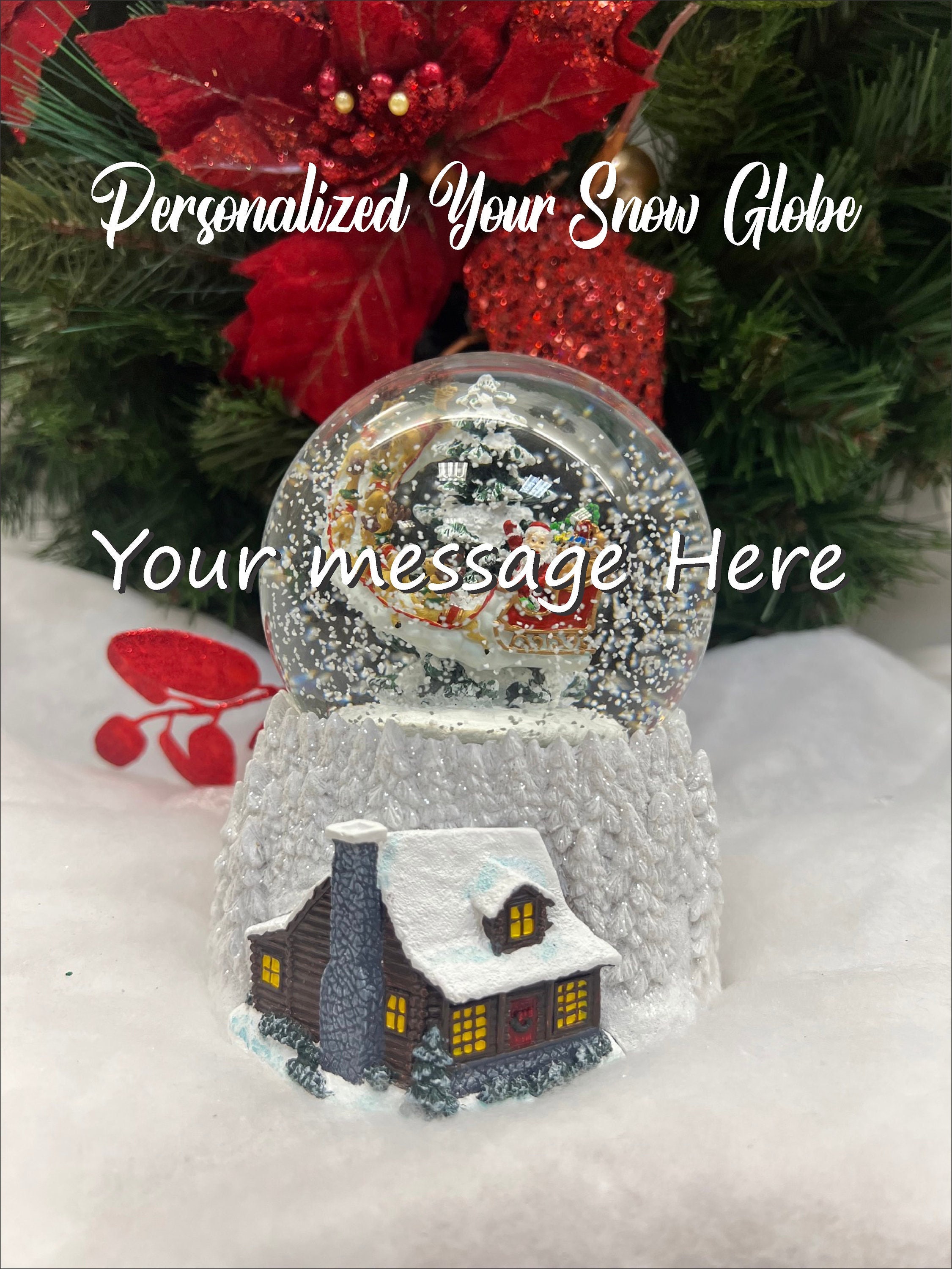 Custom Snow Globe Name or Your Message Roman 5.75 LED - Etsy