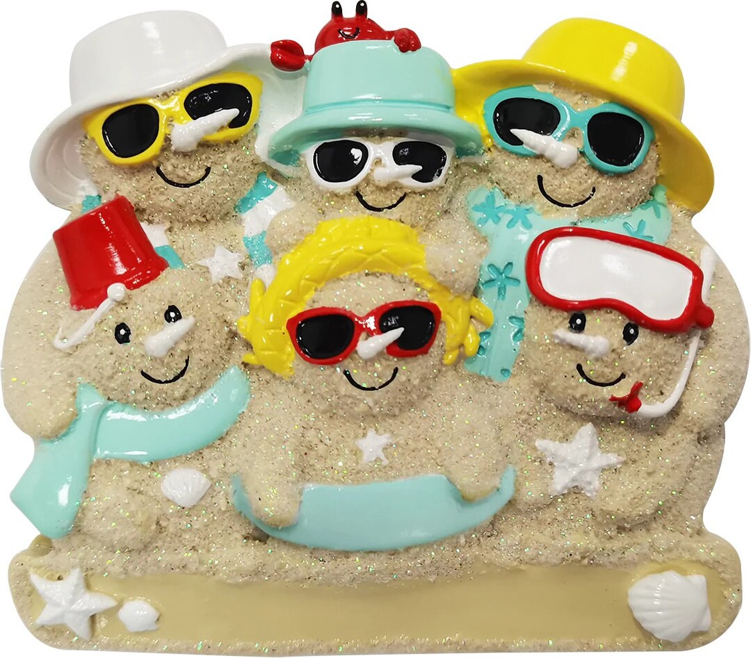 Sandman Family of 6 Personalized Christmas Ornament - Etsy