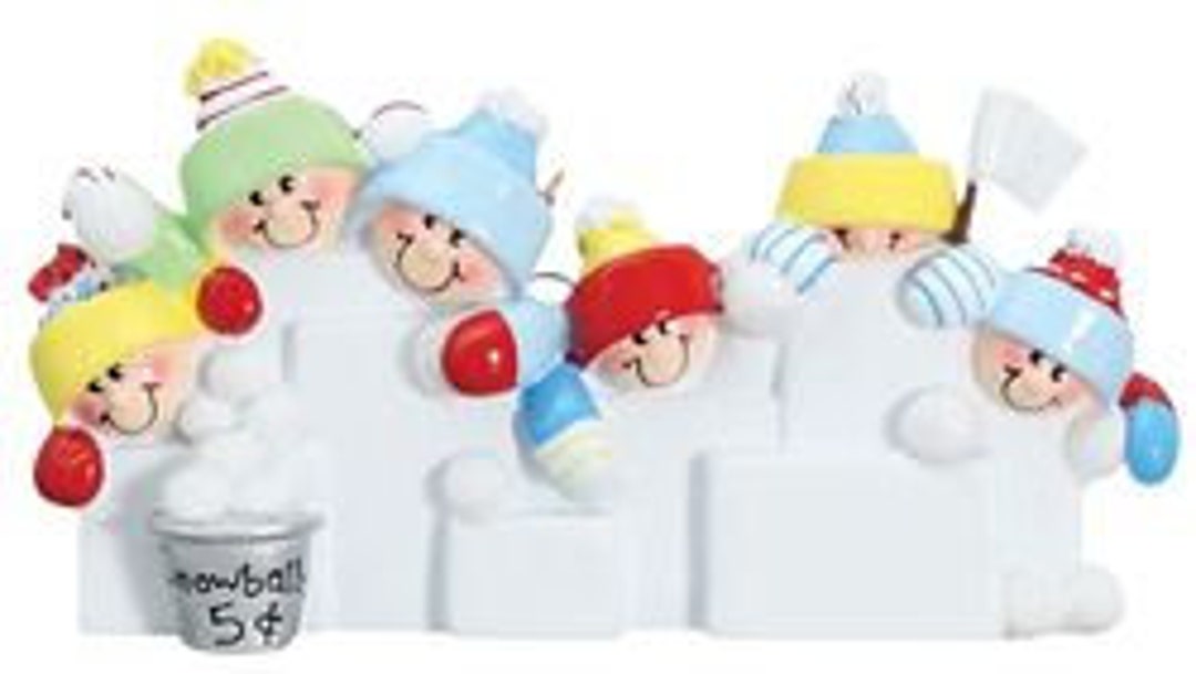 SNOWBALLS Family of 6 Personalized Christmas Ornament - Etsy
