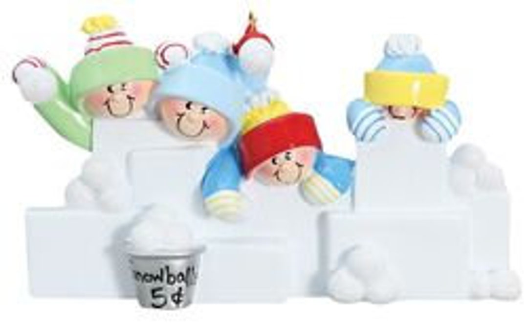 SNOWBALLS Family of 4 Personalized Christmas Ornament - Etsy