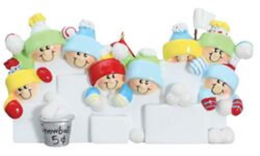 SNOWBALLS Family of 8 Personalized Christmas Ornament - Etsy