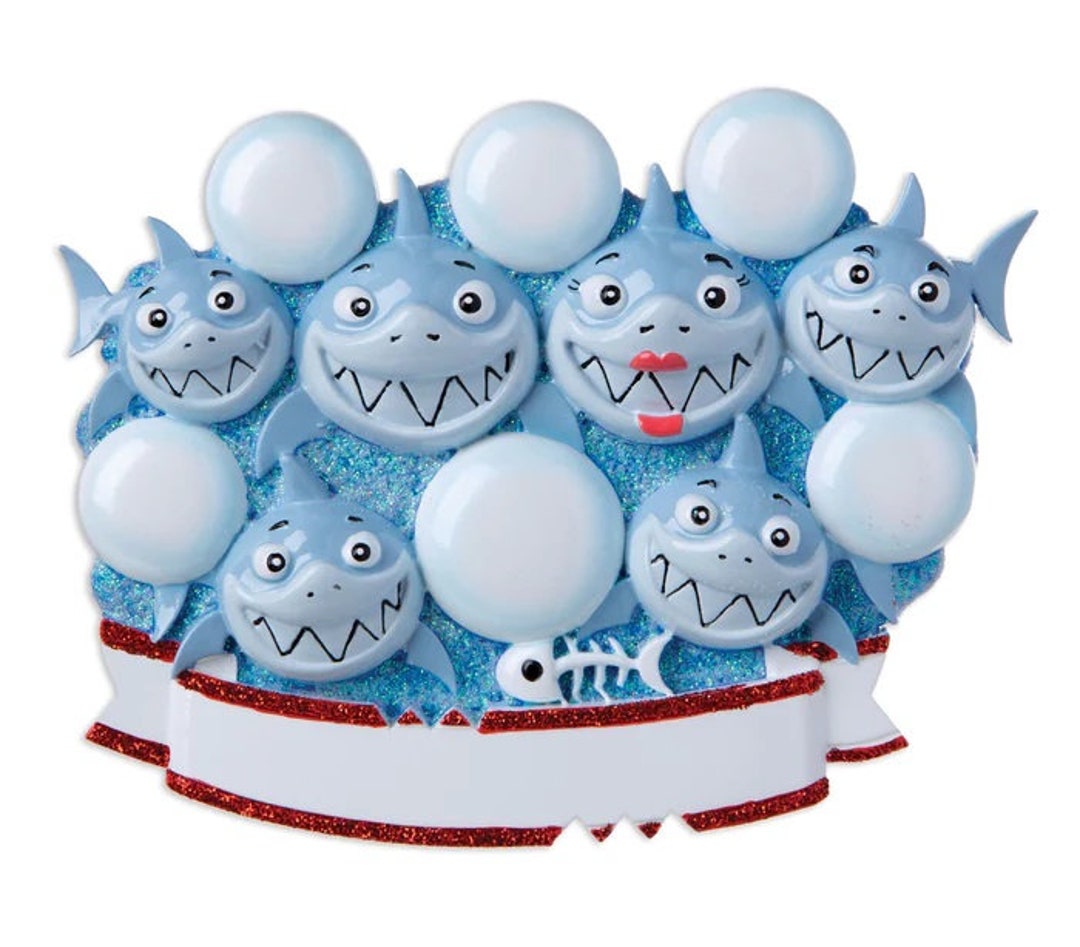 Shark Family of 6 Baby Shark Personalized Christmas Decoration - Etsy