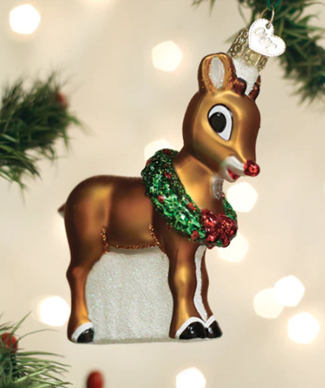 Rudolph the Red Nosed Reindeer Old World Glass Personalized Christmas ...