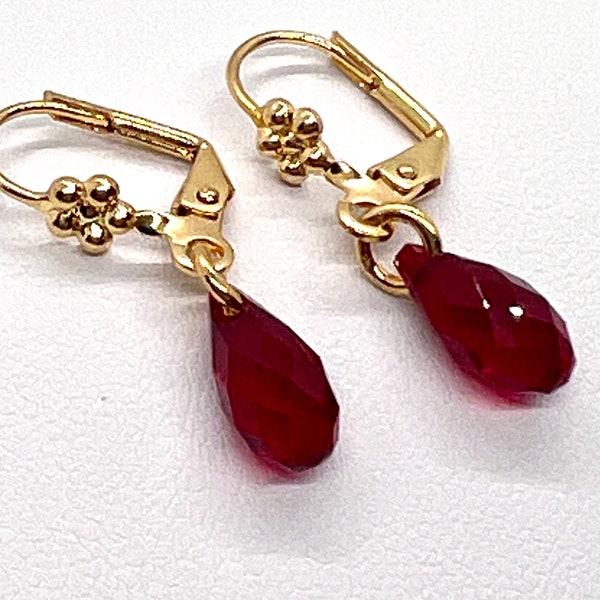 Red Swarovski Earrings - Etsy