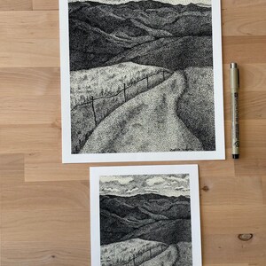 Black and White Landscape Art Print | Foothills Wall Art | Minimalist ...