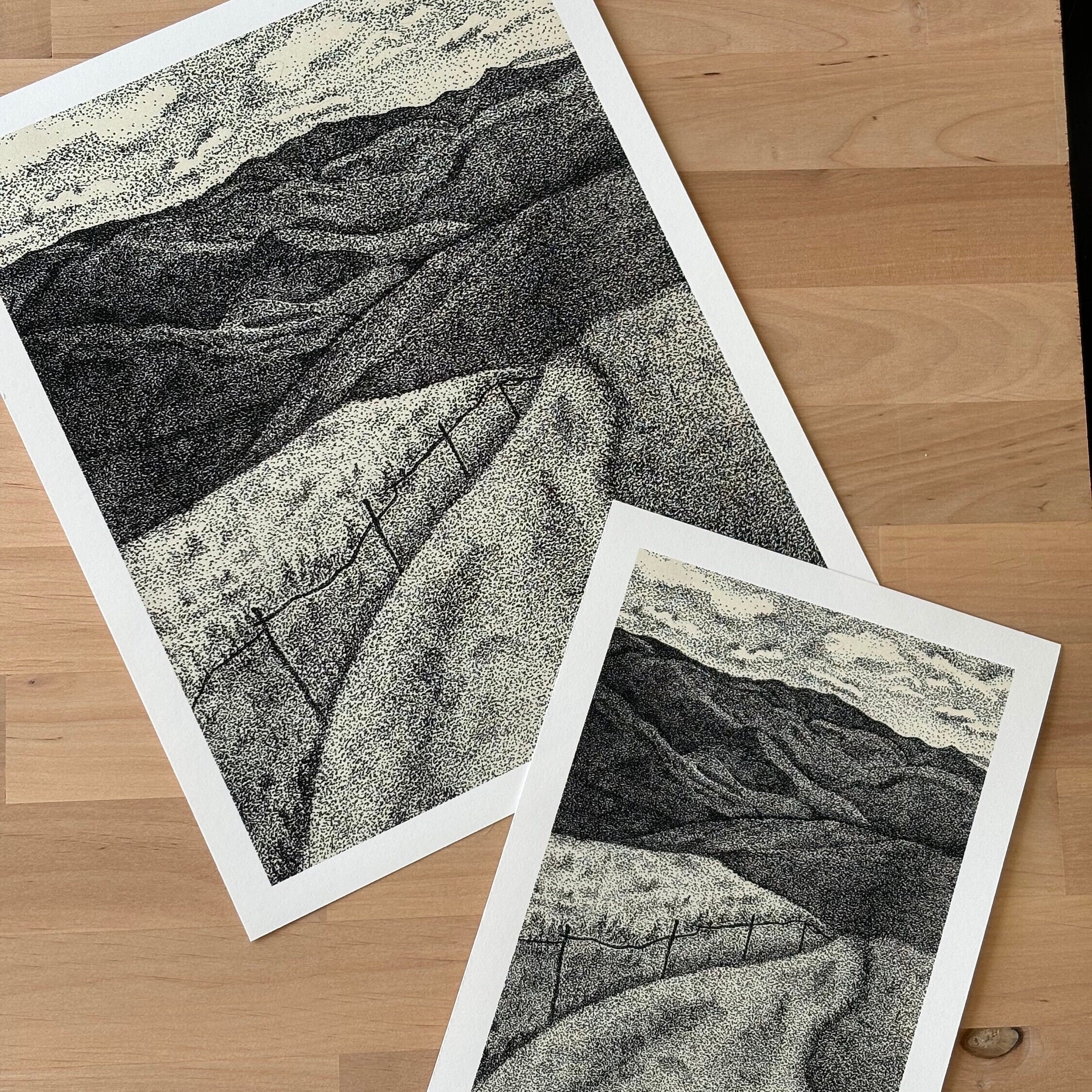 Black and White Landscape Art Print | Foothills Wall Art | Minimalist ...