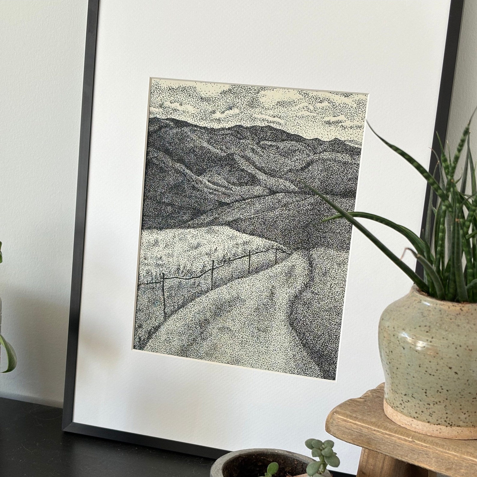 Black and White Landscape Art Print | Foothills Wall Art | Minimalist ...