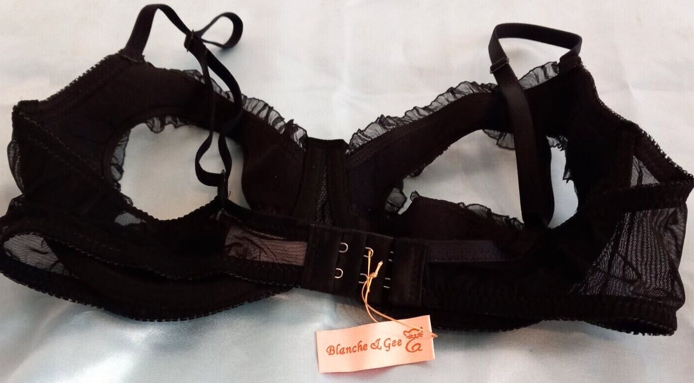 Black Bra Open Soutien Gorge Ouverte Beha Nipple Underwired Lightly