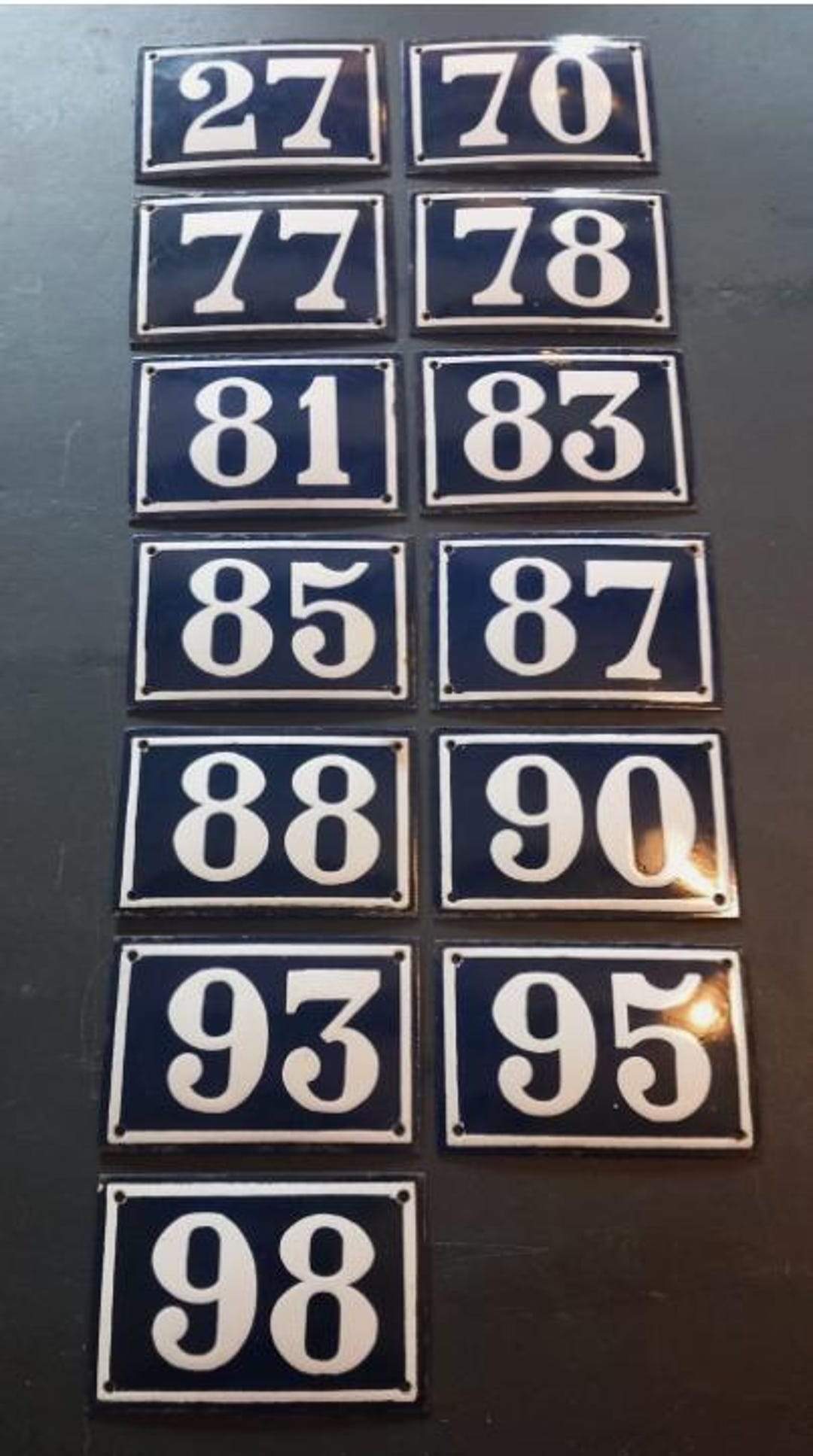 Vintage Enamel French House Number, Blue Tole Sign - Etsy