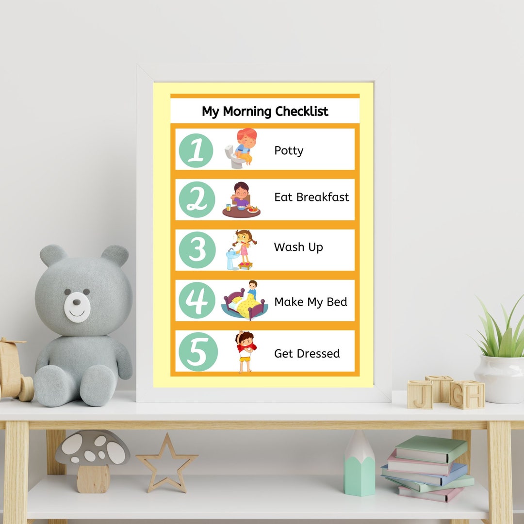 Custom Morning Bedtime Routine Chart - Printable Toddler Routine ...