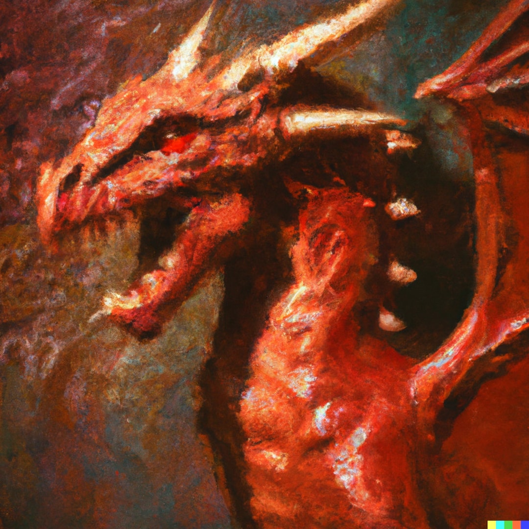 Red Dragon Digital Printout Poster - Etsy
