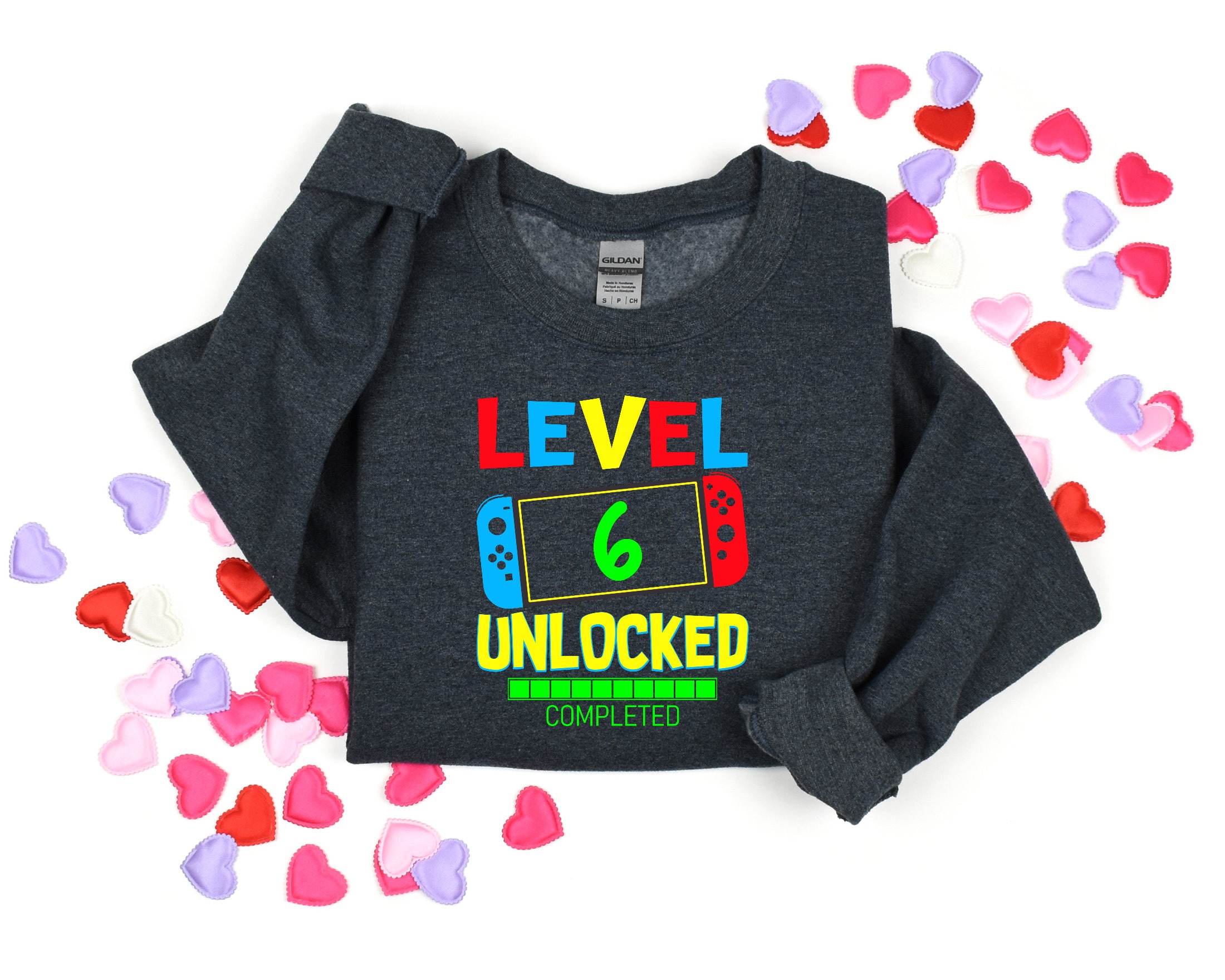 Custom Level 6 Unlocked T-shirt, Front AND Back Print Birthday Boy Top ...