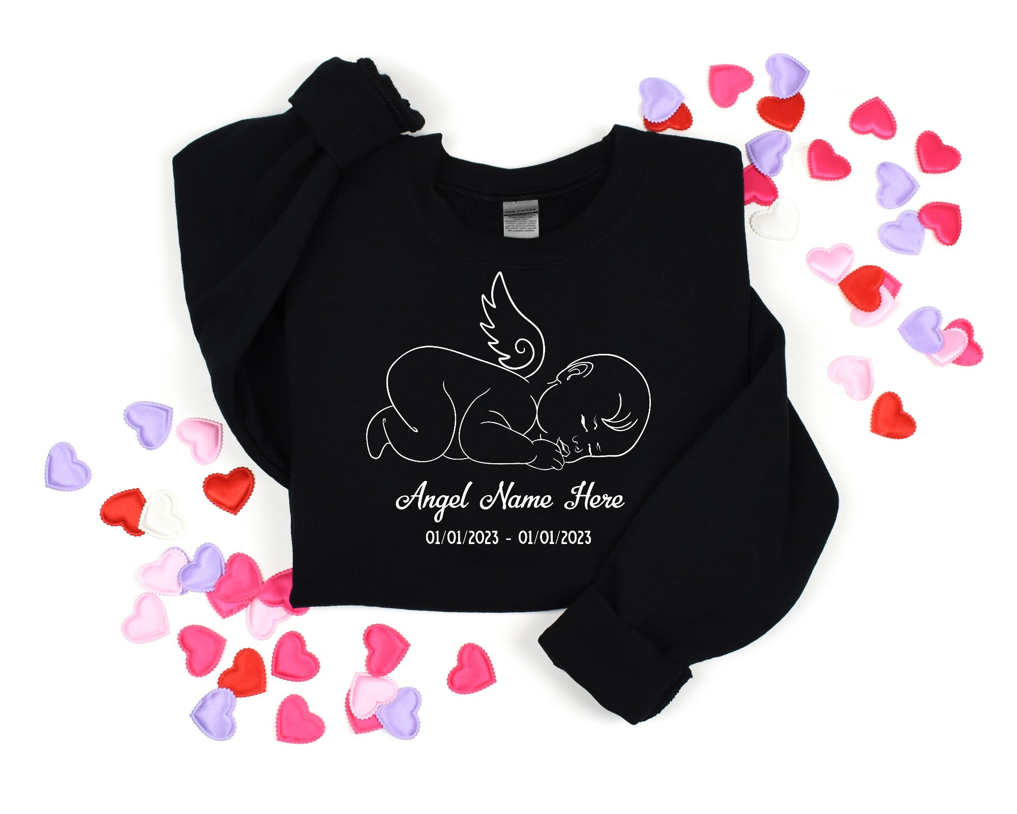 Baby ANGEL Custom Name and Date T-shirt or Sweatshirt, Baby Loss ...