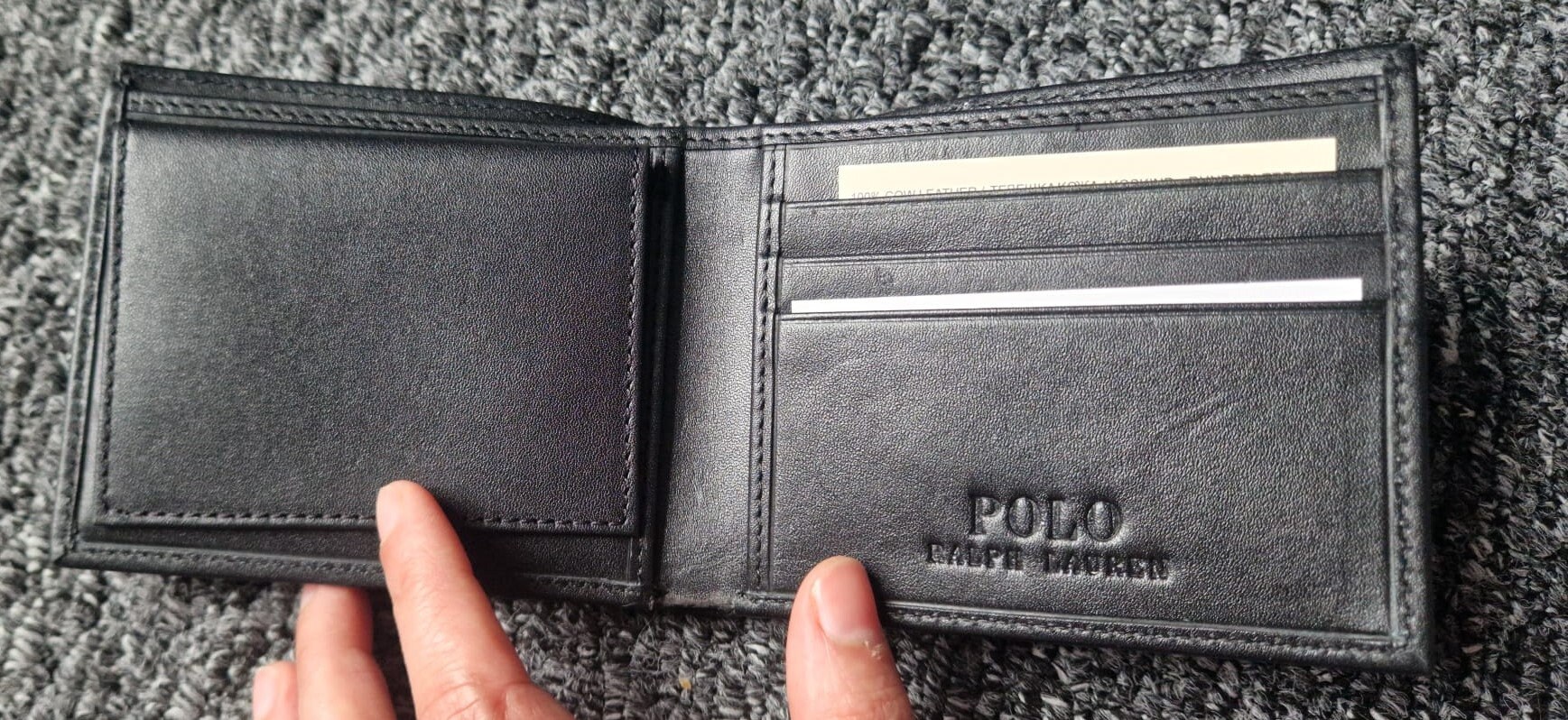 Polo Ralph Lauren 100% Leather Black Wallet Big Pony Ideal Gift Set for ...