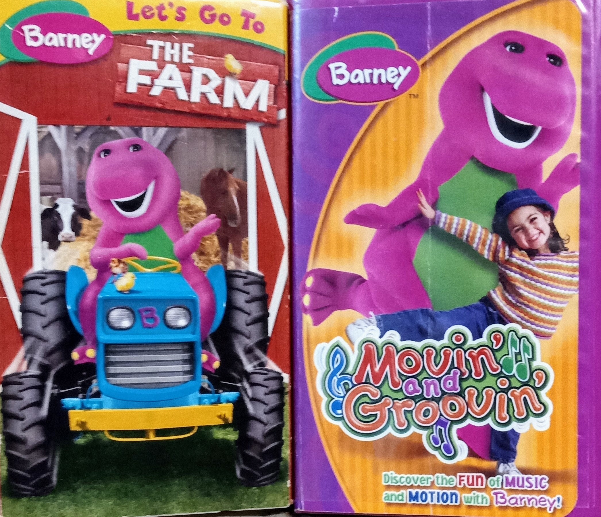 Barney: Movin' and Groovin' / Let's Go to the Farm VHS - Etsy
