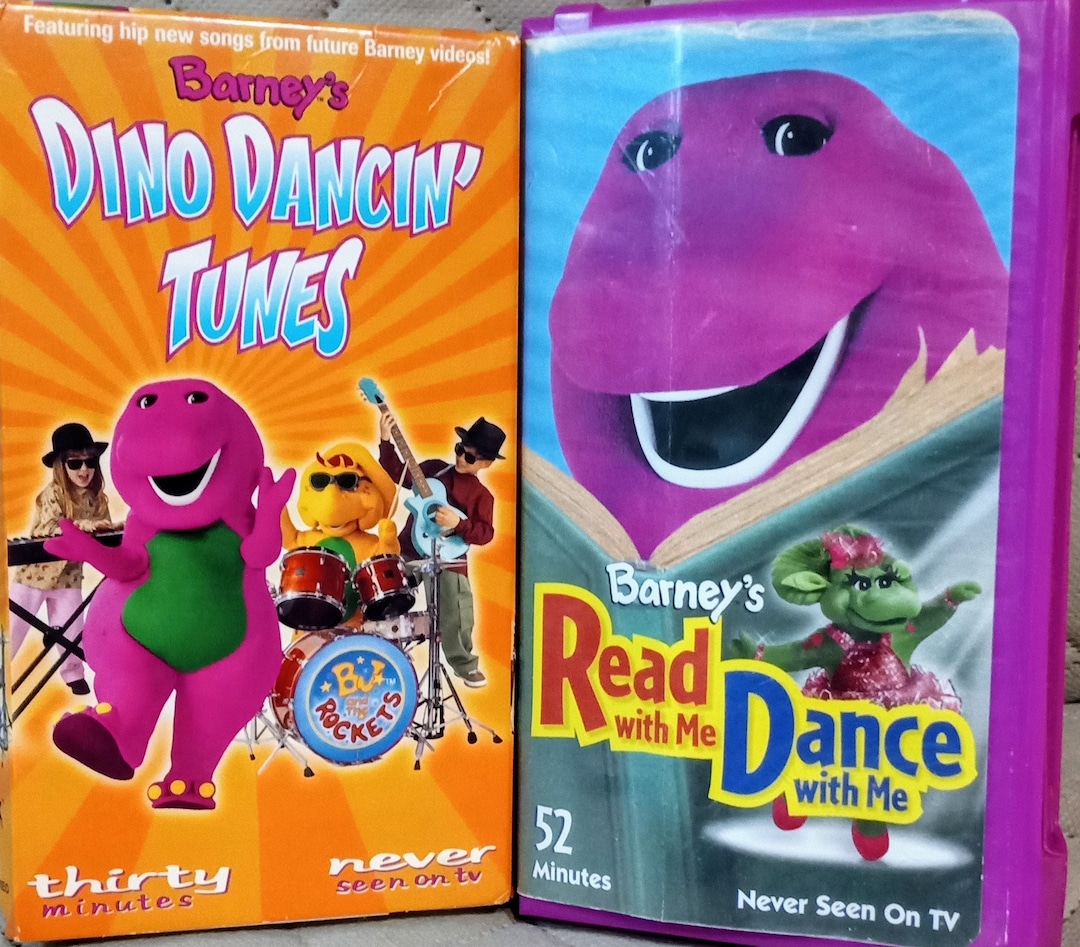 Barney's: Dino Dancin' Tunes / Read With Me Dance With Me 2pk VHS - Etsy