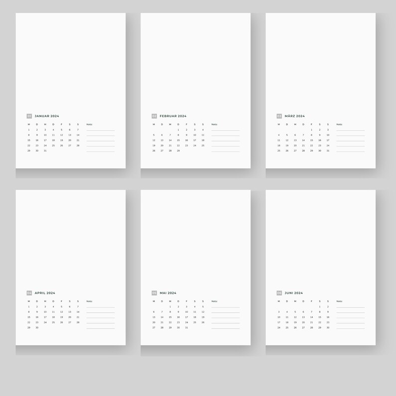 Print Template Calendar 2024 Digital Photo Calendar Calendar Editable ...