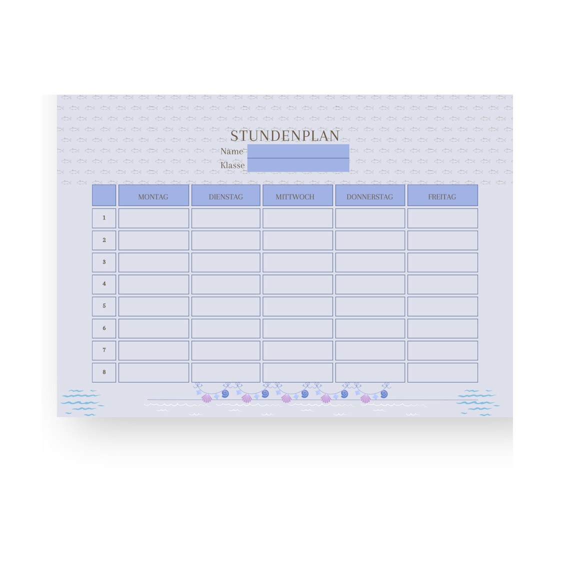 Timetable - Set | 5 Pieces | Instant Download | A4 | Printable ...