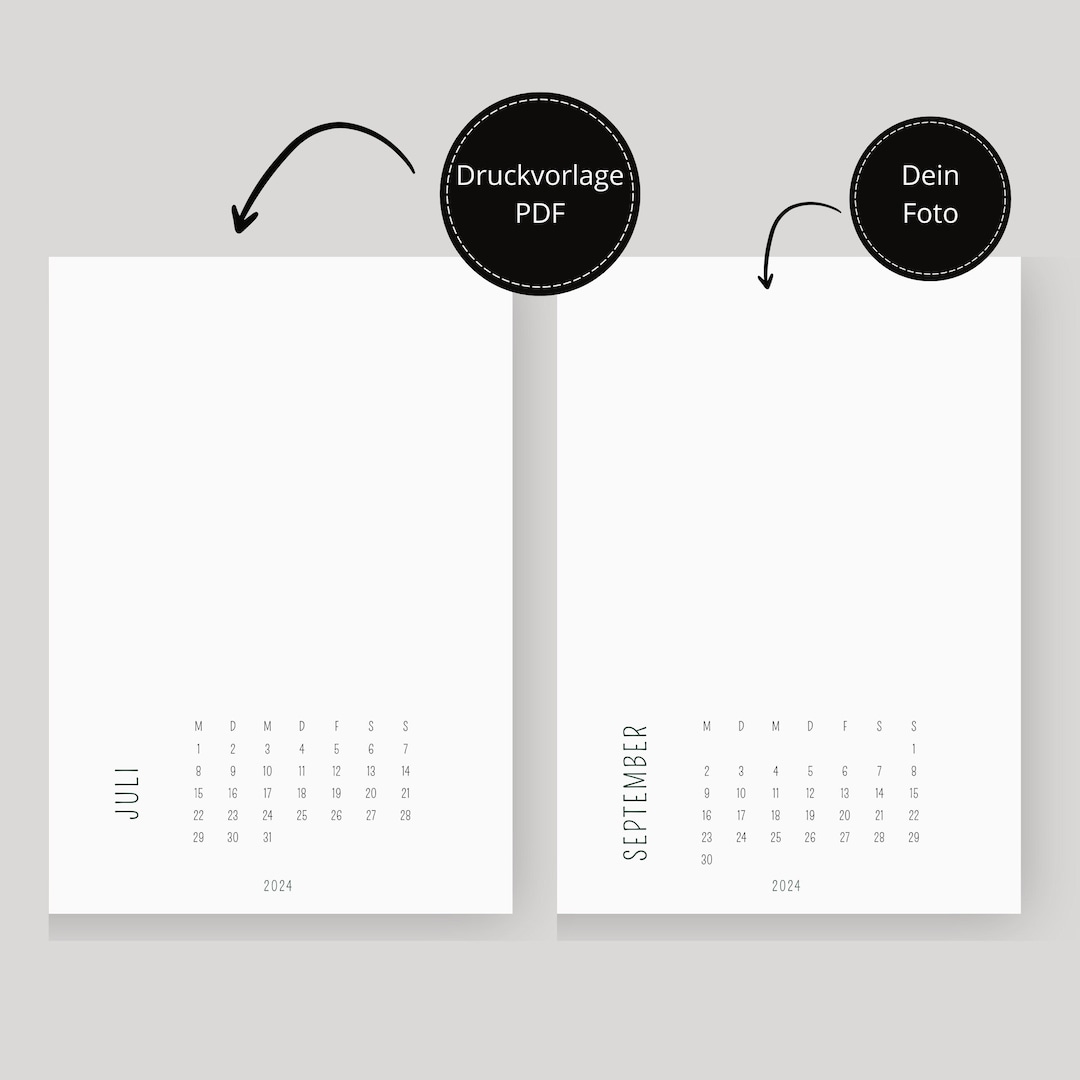 Druckvorlage Kalender 2024 Fotokalender beige modern zum ausdrucken ...