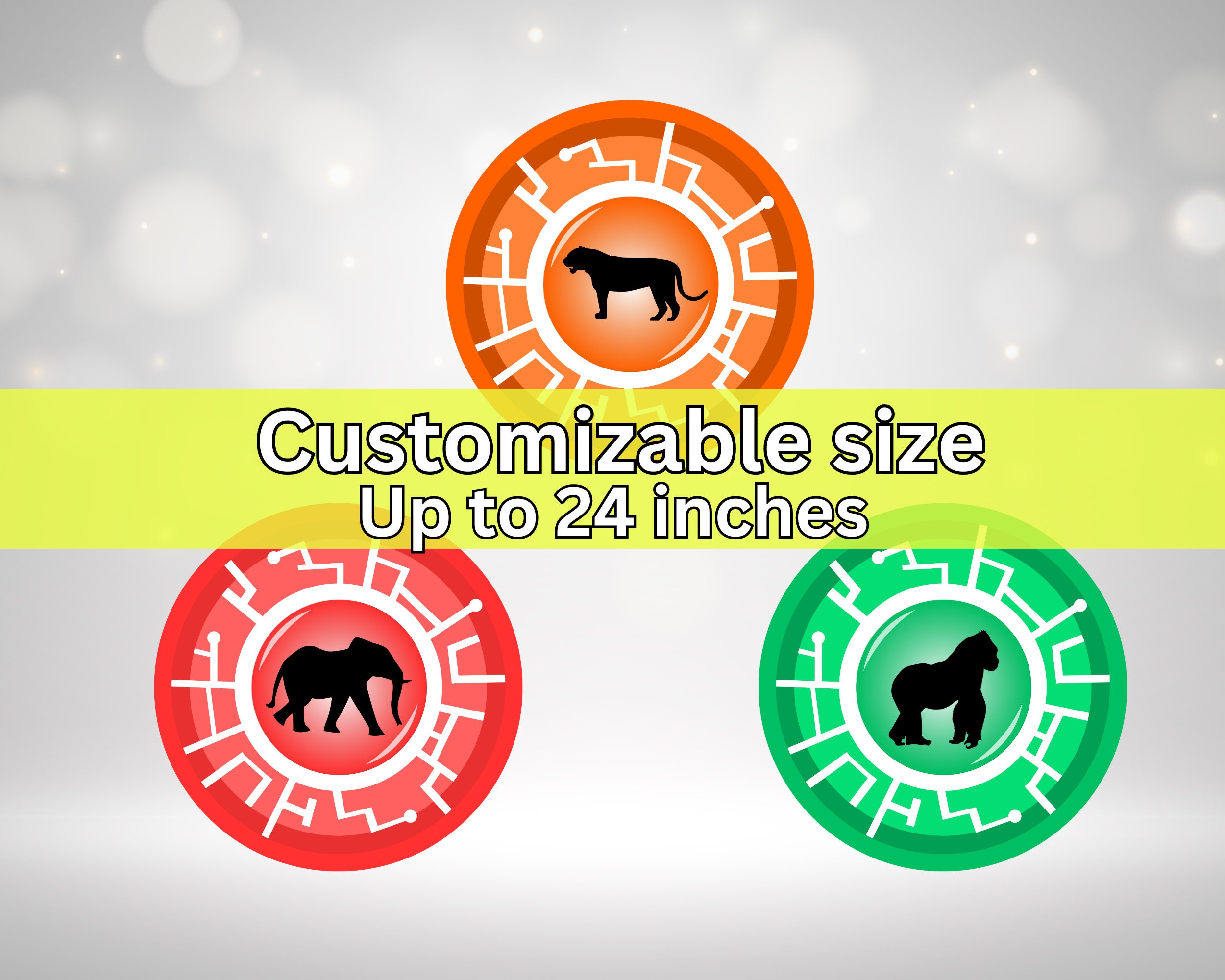 Giant Creature Discs Animal Power Large Size Bundle 2 Colors Printable ...