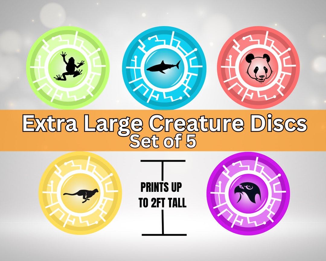Giant Creature Discs Animal Power Large Size Bundle 1 Colors Printable ...
