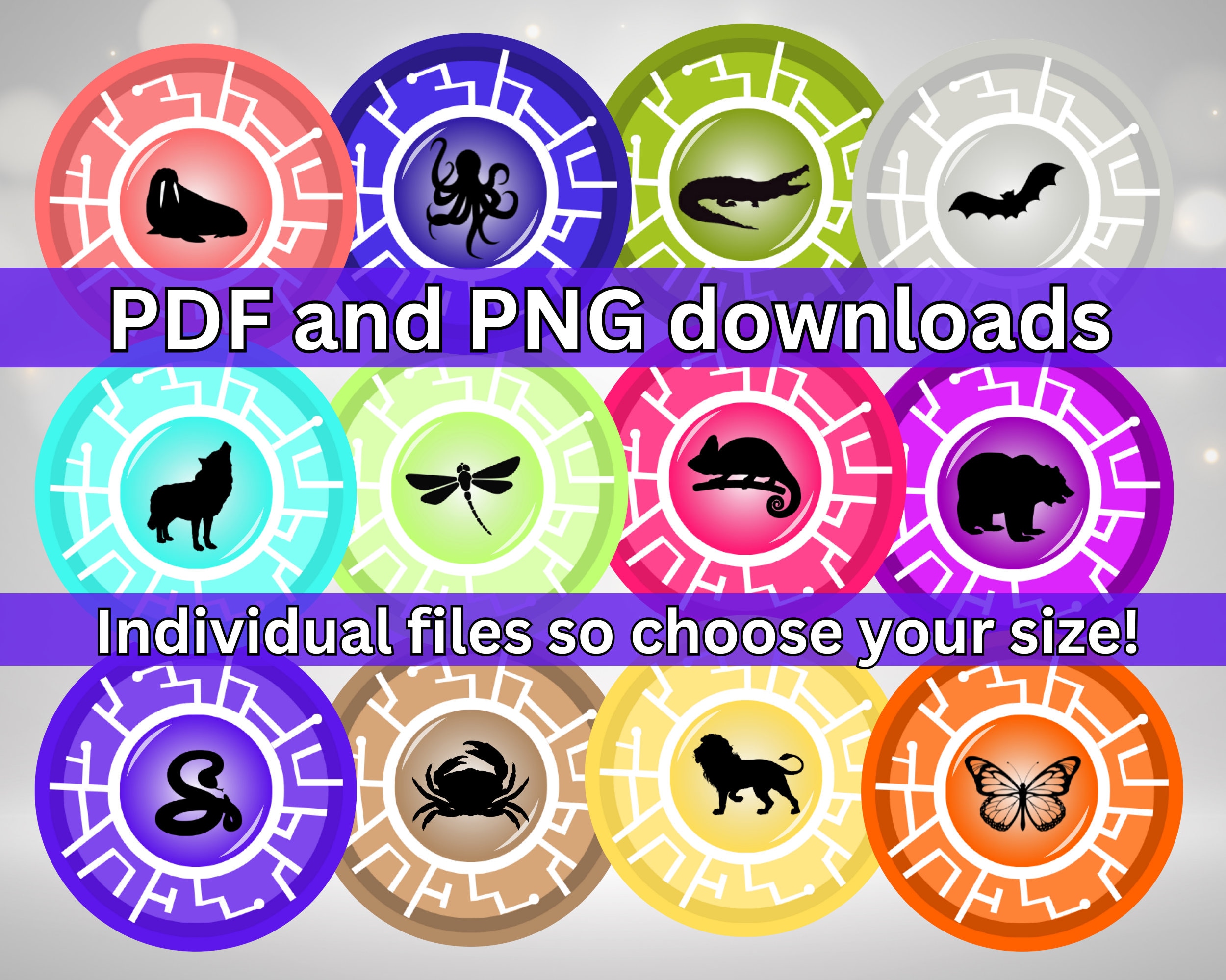 Creature Disks Animal Power Bundle #1- Printable DIY Dramatic and ...