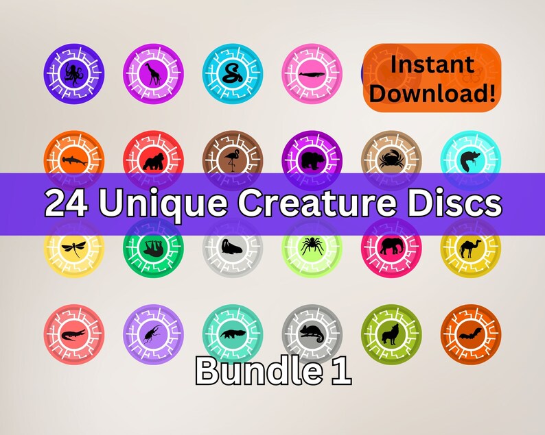Creature Disks Animal Power Bundle 1 Printable DIY Dramatic and Pretend ...