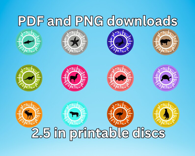 Creature Discs Animal Power Bundle 2 Printable DIY Dramatic - Etsy