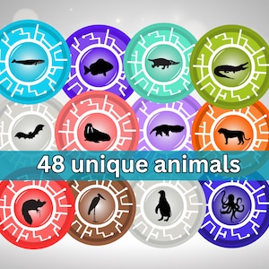 Creature Disks Animal Power 48 Bundle- Printable DIY Dramatic and ...