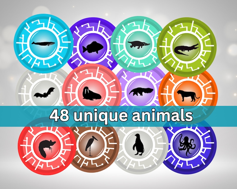 Creature Disks Animal Power 48 Bundle- Printable DIY Dramatic and ...