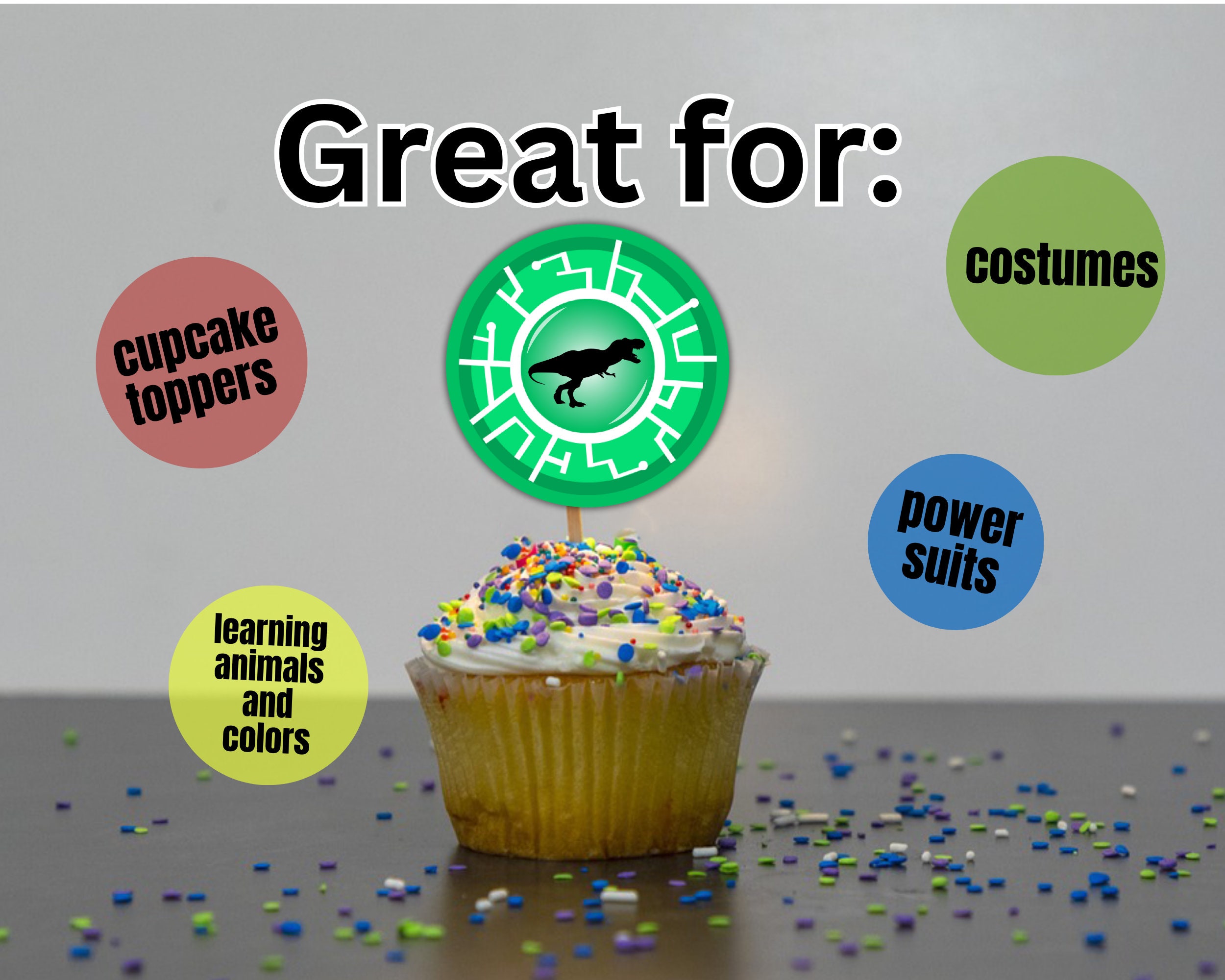 Dinosaur Creature Discs Animal Power Bundle- Printable DIY Dramatic and ...