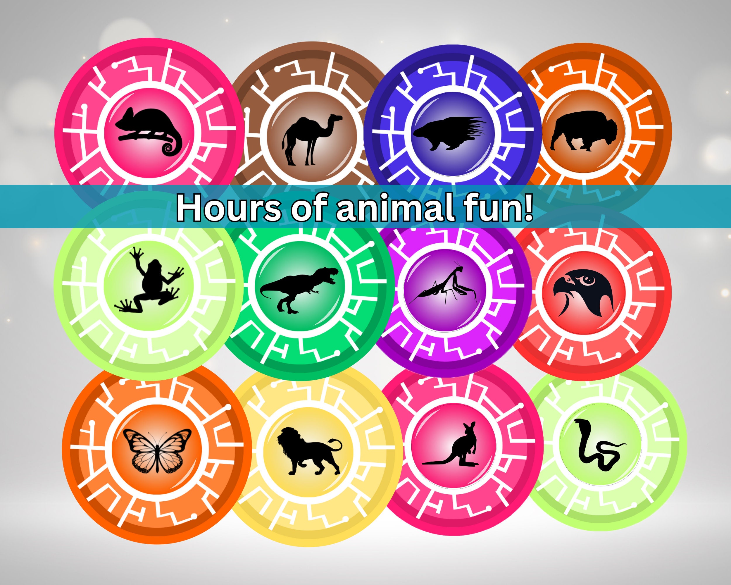 Creature Disks Animal Power 48 Bundle- Printable DIY Dramatic and ...