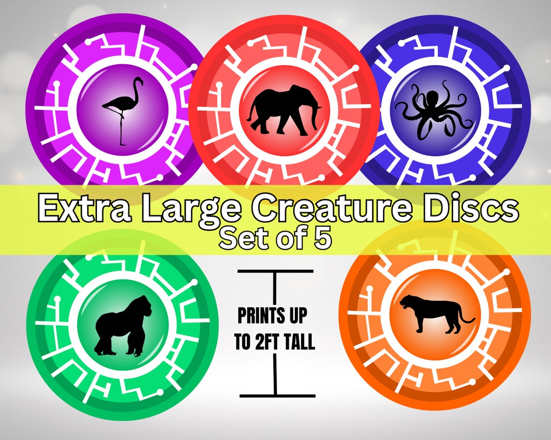 Giant Creature Discs Animal Power Large Size Bundle 2 Colors- Printable ...