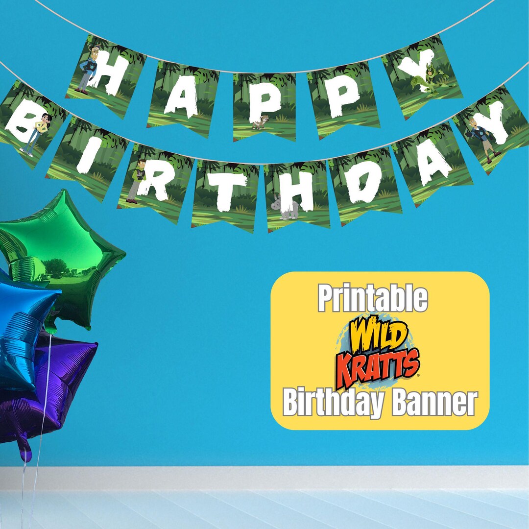 Wild Kratts Happy Birthday Banner- Printable and Editable - Etsy