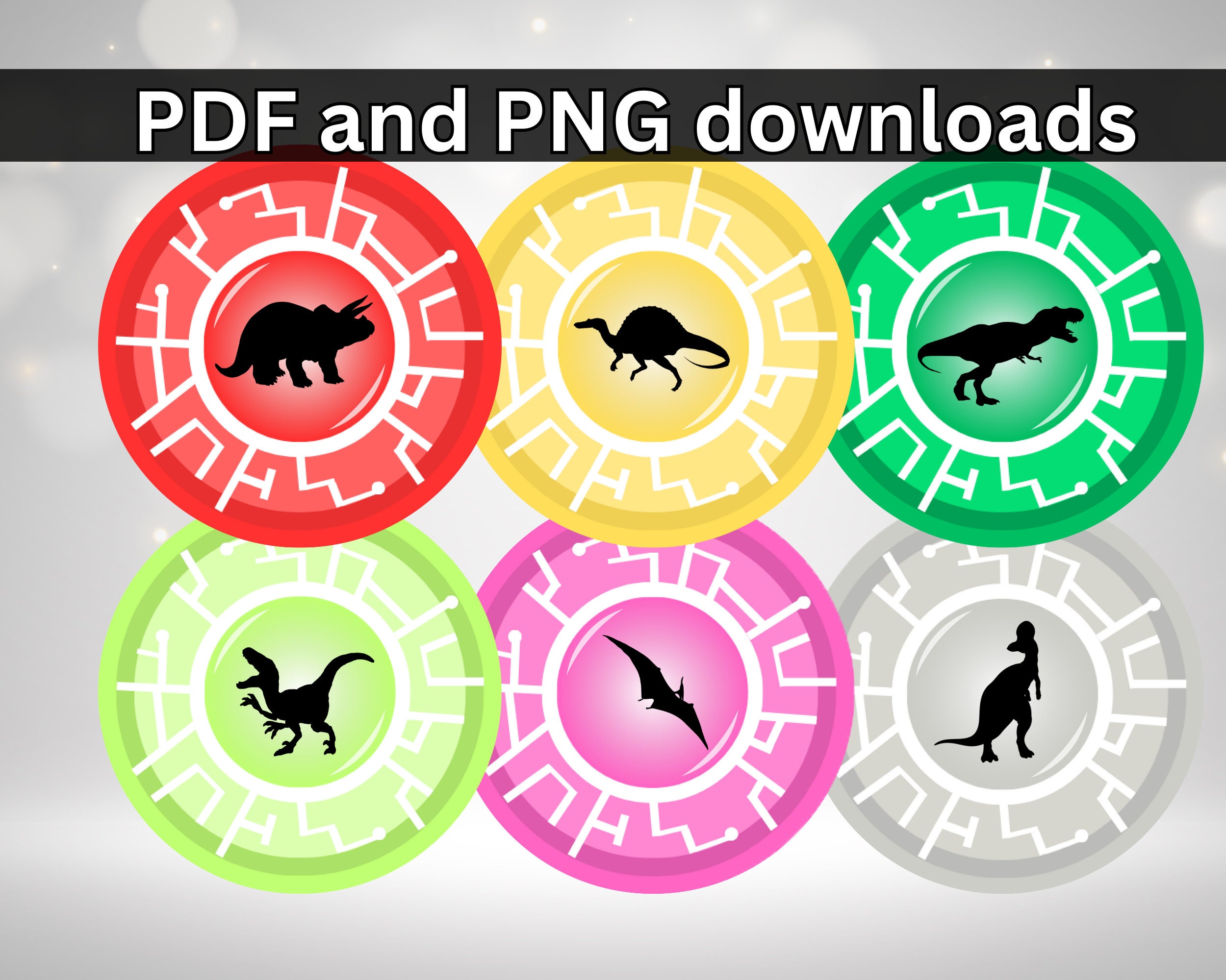 Dinosaur Creature Discs Animal Power Bundle- Printable DIY Dramatic and ...